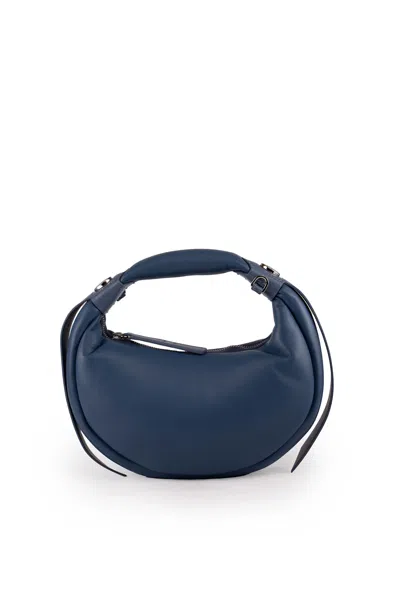 Hogan Bam Bam Mini Hobo Bag In Leather In Blu | ModeSens