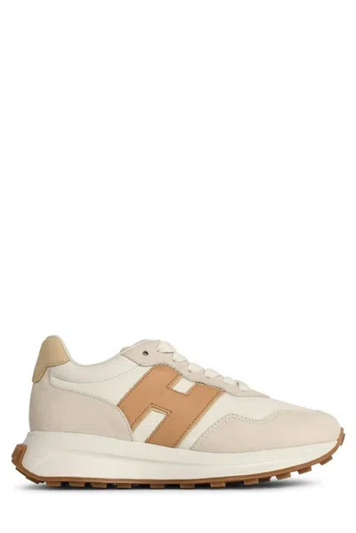 Hogan Logo Patch Panelled Sneakers In Grey | ModeSens