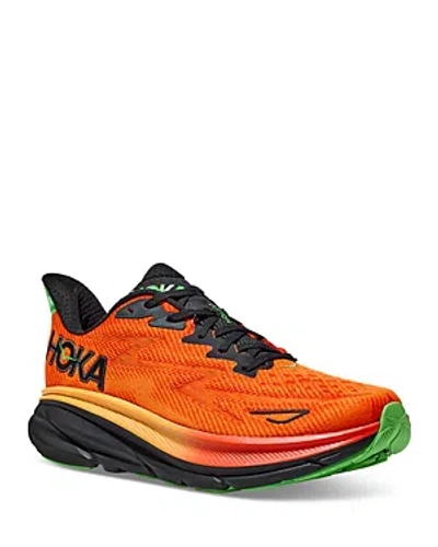 Hoka Clifton 9 Sneakers In Flame/vibrant Orange | ModeSens