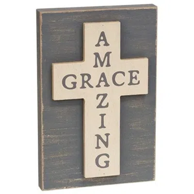 Homegifo *amazing Grace Layered Wooden Cross Block In Gray | ModeSens