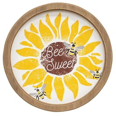 Homegifo Bee Sweet Sunflower Circle Frame In Yellow | ModeSens
