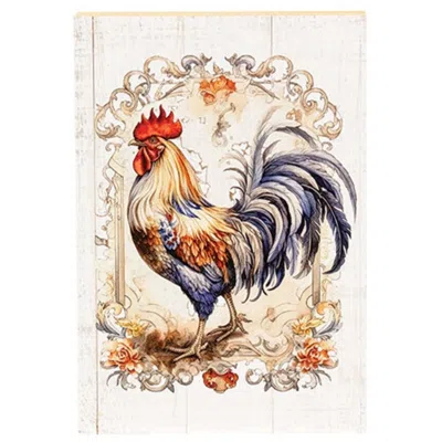 Homegifo Floral Framed Rooster Block In Multi | ModeSens