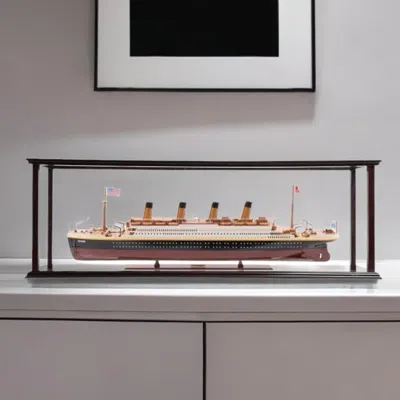Homezia 16" Black And Red 1912 Rms Titanic Medium Display Case Boat ...