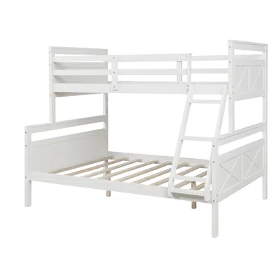 Homezia White Twin Over Full Size Bunk Bed | ModeSens