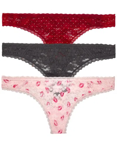 Honeydew Intimates Lady In Lace Thong 3-pack In Pink | ModeSens