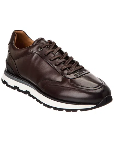 Hugo Boss Arigon Leather Sneaker In Brown | ModeSens