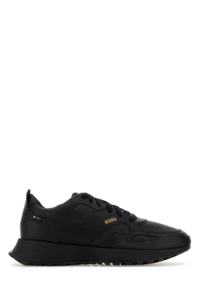 Hugo Boss Black Leather Runner Sneakers | ModeSens