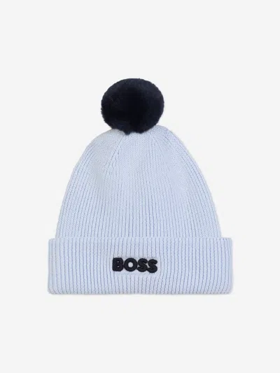 Hugo Boss Kids' Boss Baby Boys Bobble Hat In Blue | ModeSens