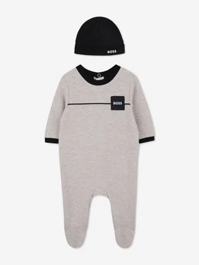Hugo Boss Kids' Boss Baby Boys Logo Babygrow Set In Gray | ModeSens