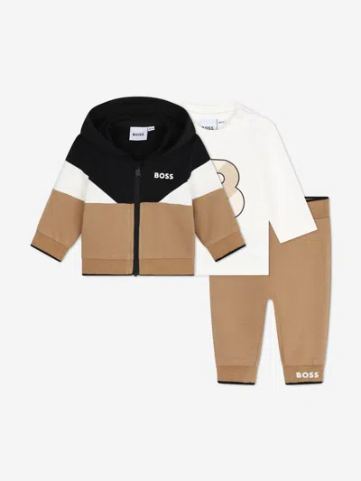 Hugo Boss Boss Baby Boys Tracksuit Gift Set In Brown | ModeSens