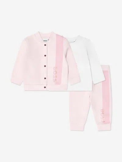 Hugo Boss Kids' Boss Baby Girls 3 Piece Outfit Gift Set In Pink | ModeSens