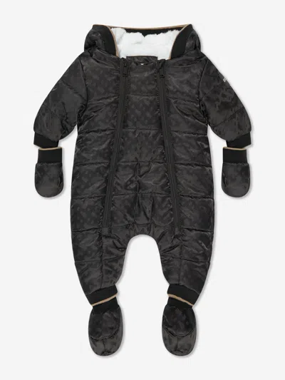 Hugo Boss Kids' Boss Baby Monogram Snowsuit In Black | ModeSens