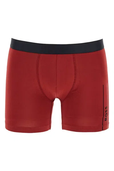 Hugo Boss Boss Dark Red Slim Fit Boxer With Side Logo In Cotton | ModeSens