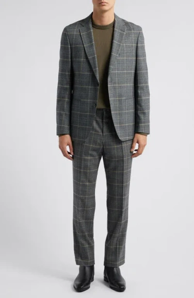Hugo Boss Boss Huge Plaid Stretch Virgin Wool Suit In Open Grey | ModeSens