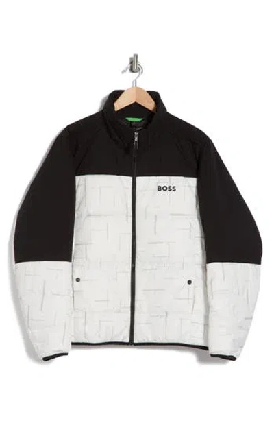 Hugo Boss Boss J-hamar Colorblock Quilted Jacket In White | ModeSens