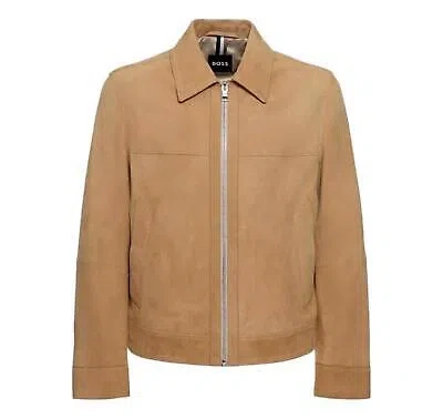 Pre-owned Hugo Boss Boss Jacket In Suede Leather Regular With Zip Model ...