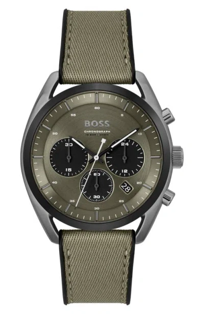 Hugo Boss Boss Top Chronograph Fabric & Silicone Strap Watch, 44mm In ...