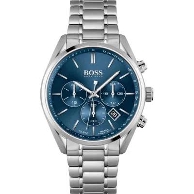Hugo Boss Gray Stainless Steel Dress Watch In Metallic | ModeSens