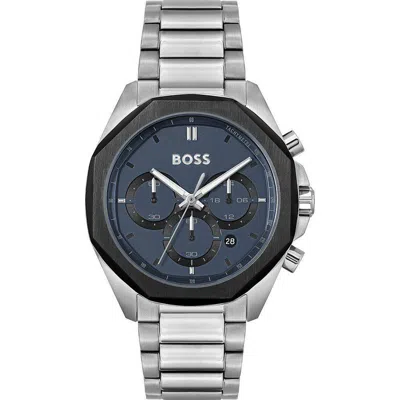 Hugo Boss Gray Stainless Steel Dress Watch In Metallic | ModeSens
