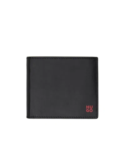 Hugo Boss Logo Double Fold Design Wallet In Black | ModeSens