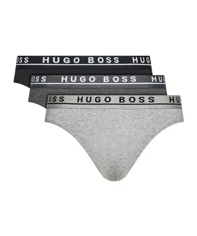 Hugo Boss Logo Three-piece Underwear In Gray | ModeSens