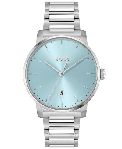 Hugo Boss Men's Dean Quartz Basic Calendar Silver-tone Stainless Steel ...