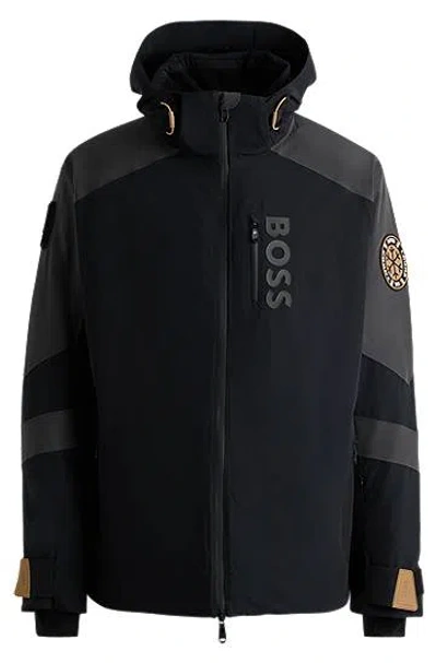 Hugo Boss Ski Water-repellent Jacket With Carrying Straps In Black ...