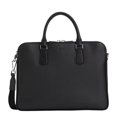 Hugo Boss Slimline Document Case In Italian Leather With Embossed Logo ...