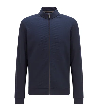 Hugo Boss Zip-up Sweatshirt In Blue | ModeSens