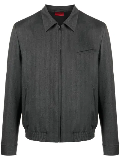 Hugo Boss Zip-up Bomber Jacket In Grey | ModeSens