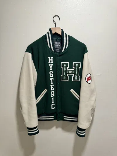 Pre-owned Hysteric Glamour See No Evil Varsity Bomber Jacket In Green | ModeSens