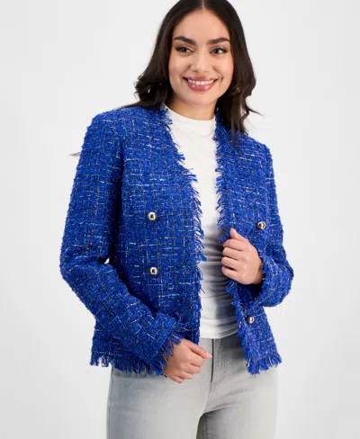 Inc International Concepts Petite Tweed Collarless Blazer, Exclusively ...