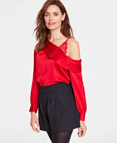 Inc International Concepts Women's Lace-shoulder Long-sleeve Blouse ...