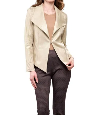 Insight Metallic Vegan Leather Jacket In Light Liquid Gold In Multi ...