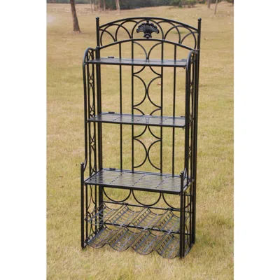 International Caravan Iron 5-tier Bakers Wine Rack In Black | ModeSens