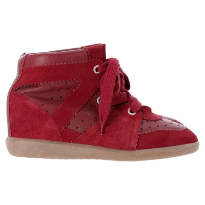 Isabel Marant Bobby High-top Wedge Sneakers In Burgundy Suede In Red ...