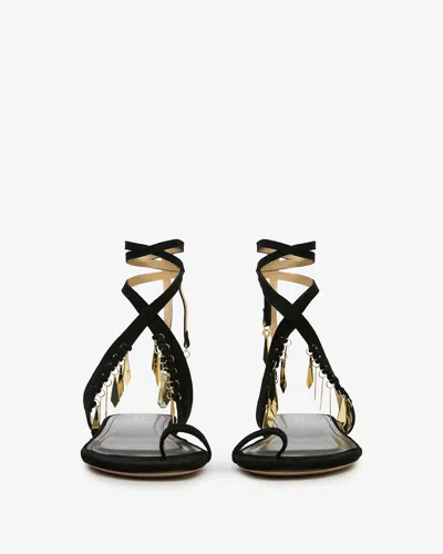 Isabel Marant Dreena Embellished Suede Sandals In Black | ModeSens