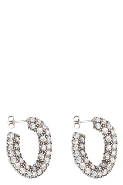 Isabel Marant Silver-tone Crystal Hoop Earrings | ModeSens
