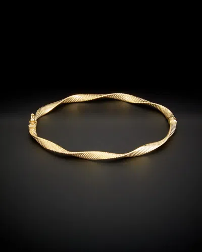 Italian Gold 18k Textured Twist Hinged Bangle | ModeSens