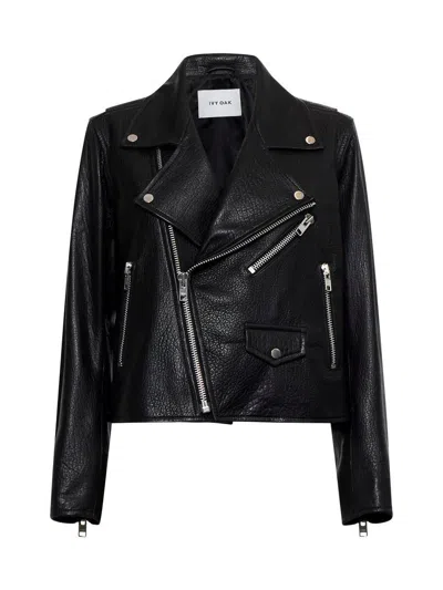 Ivy & Oak Lenny Sue Leather Biker Jacket In Black | ModeSens