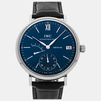 Pre-owned Iwc Schaffhausen Blue Stainless Steel Portofino Iw5101-06 ...