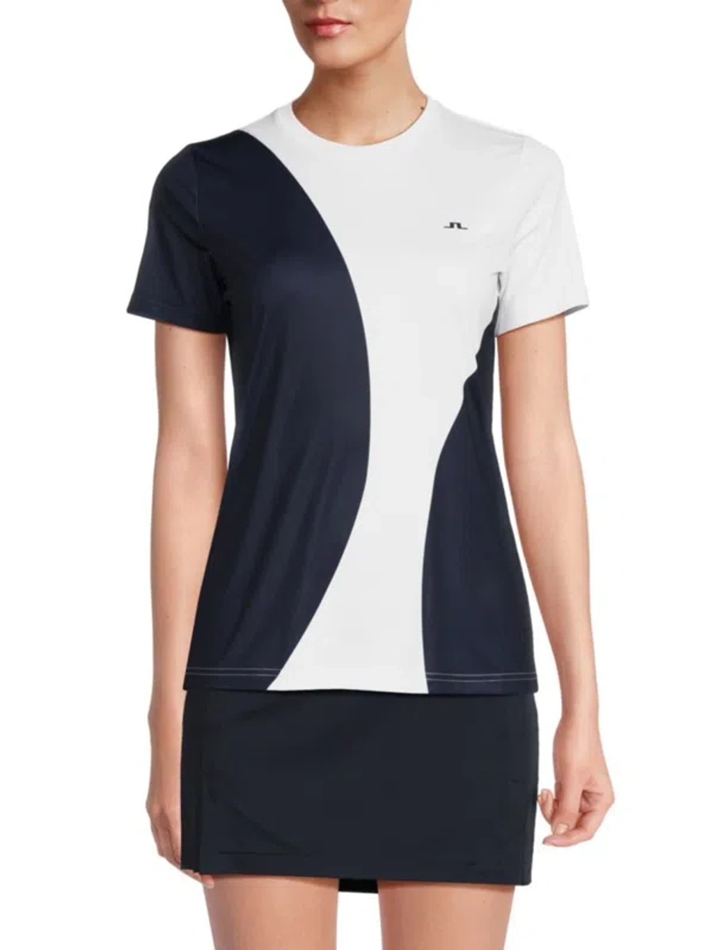 J. Lindeberg Women's W Big Spots Logo Tee In Navy | ModeSens