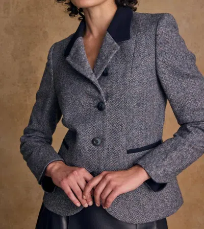 Jack Murphy Sasha Tweed Jacket In Denim Herringbone In Multi | ModeSens