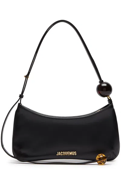 Jacquemus Le Bisou Perle Leather Shoulder Bag In Black | ModeSens