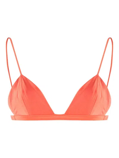 Jade Swim Metallic-sheen Triangle-cup Bikini Top In Orange | ModeSens