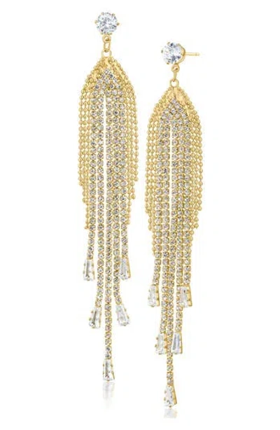 Jardin Crystal Cascading Chain Drop Earrings In Clear/gold | ModeSens