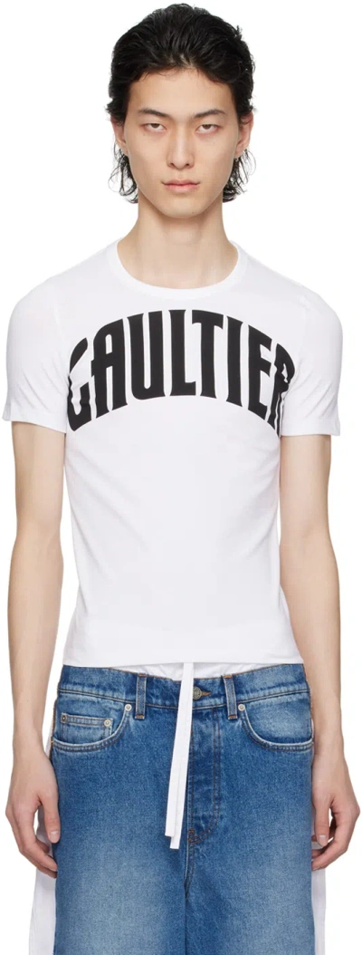 Jean Paul Gaultier White 'the Gaultier' T-shirt In 0100-white/black ...