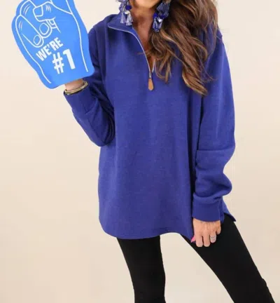 Jess Lea Miley Quarter Zip Sweater In Blue | ModeSens
