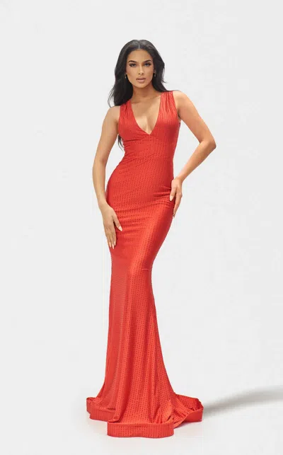 Jessica Angel 2673 Mermaid Fit Long Formal Evening Dress In Red | ModeSens