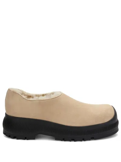 Jil Sander Shearling-lined Suede Loafers | ModeSens